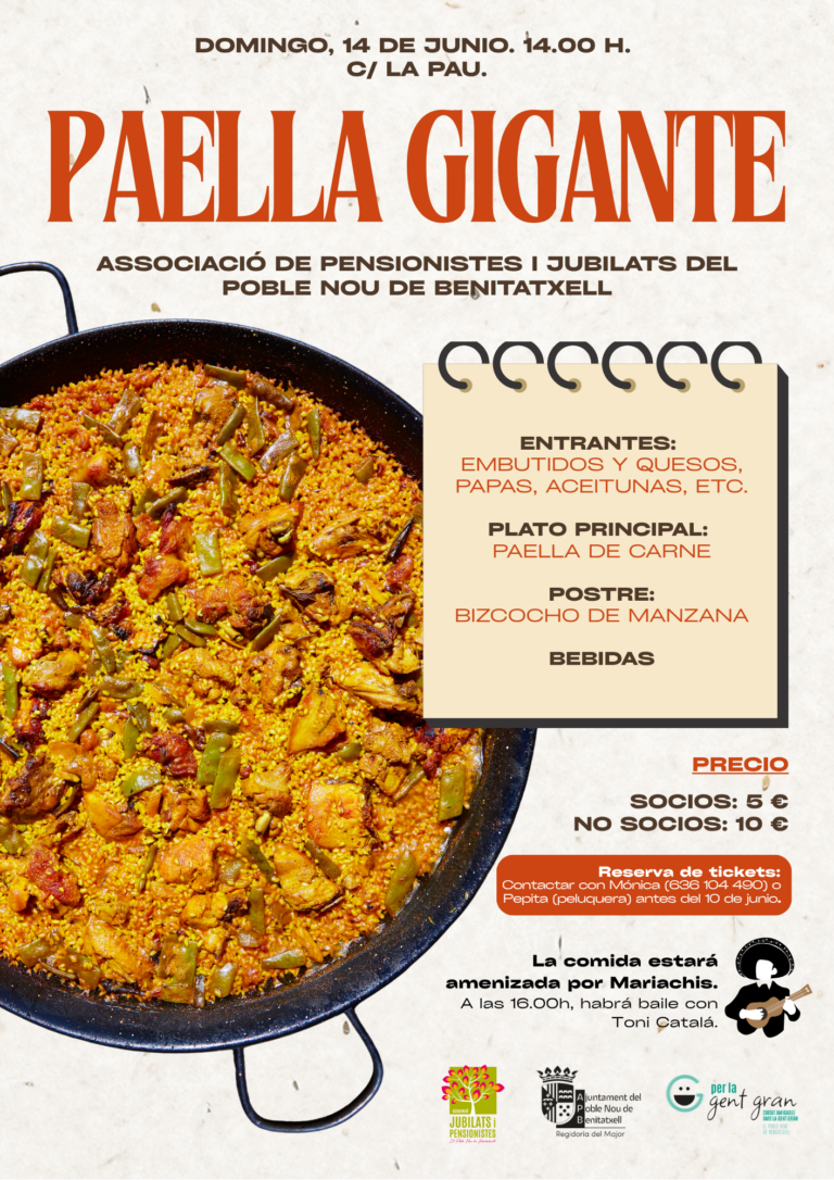 PAELLA GEGANT JUBILATS 2026 - Ajuntament Poble Nou de Benitatxell